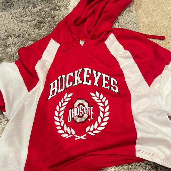 PINK Victoria's Secret | Tops | Ohio State Buckeyes Cropped Hoodie ...
